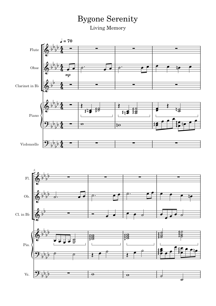 Bygone Serenity – Masayoshi Soken Sheet Music for Piano, Flute, Oboe ...