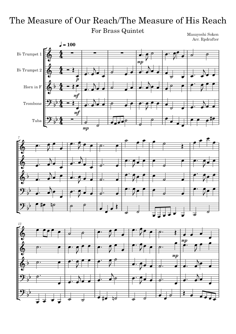 The Measure of His Reach – Masayoshi Soken The Measure of His Reach Sheet Music for Trombone ...