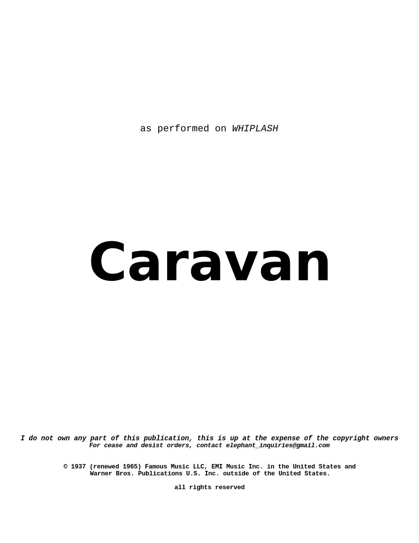 Caravan – John Wasson Caravan Bari Sax Sheet music for Saxophone ...