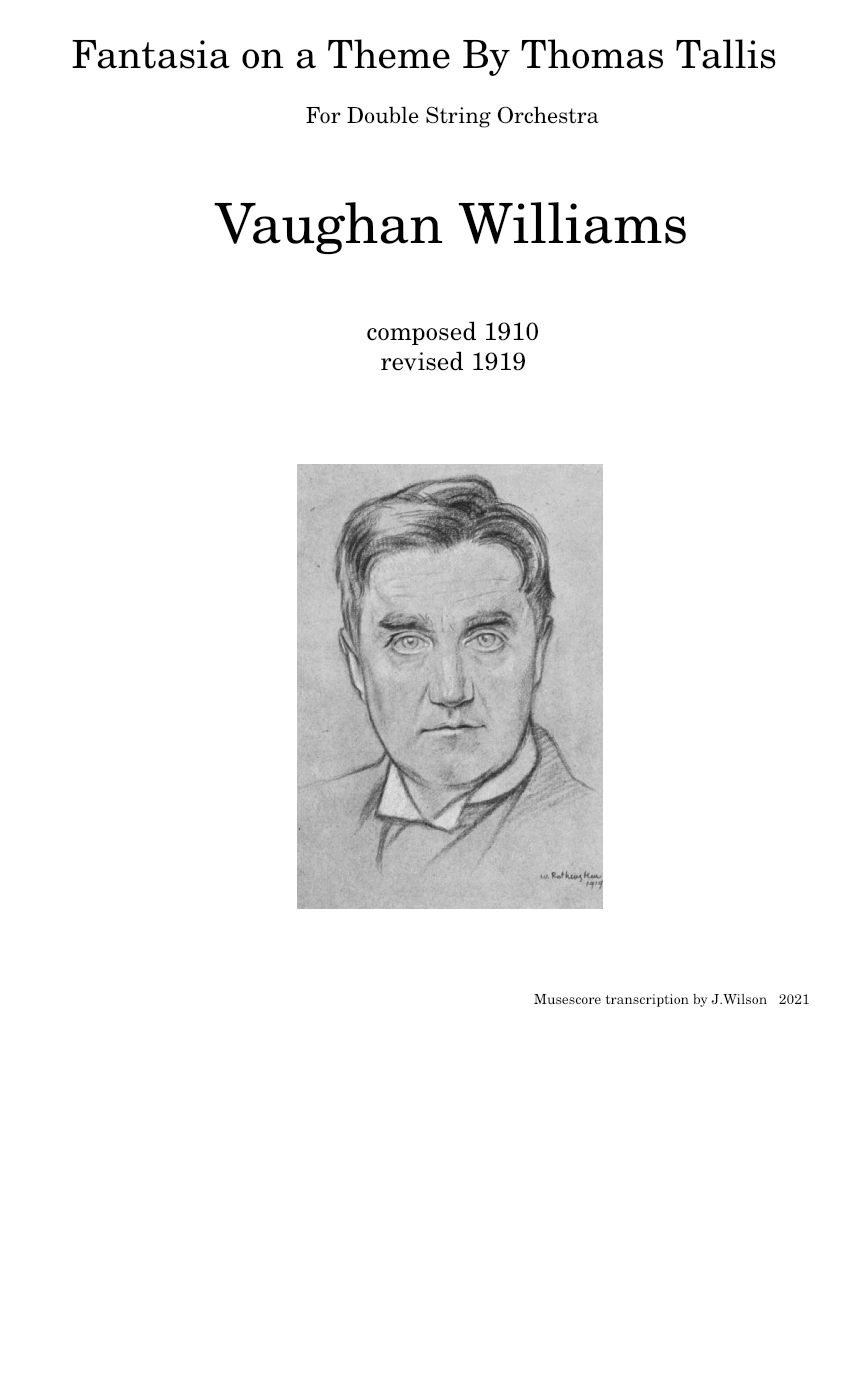 Fantasia on a Theme by Thomas Tallis Sheet Music for Contrabass, Violin ...