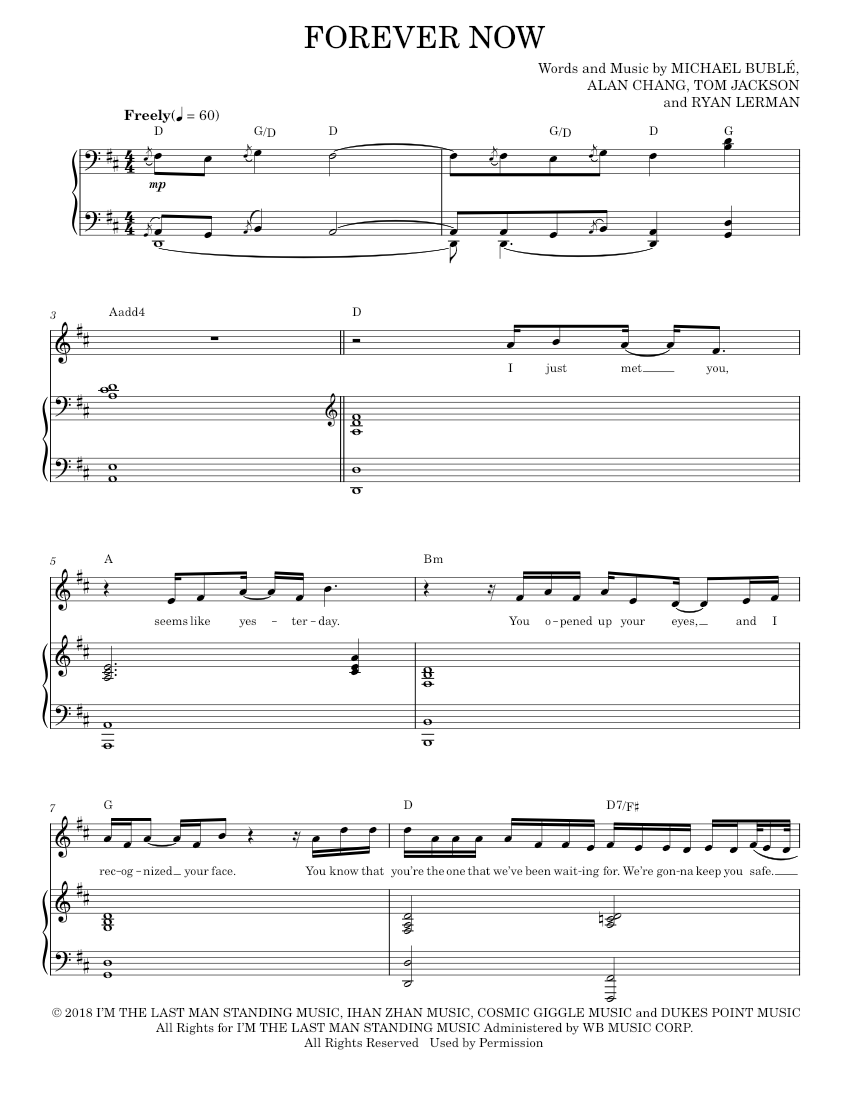 forever now Sheet music for Piano, Vocals by Michael Bublé Official ...