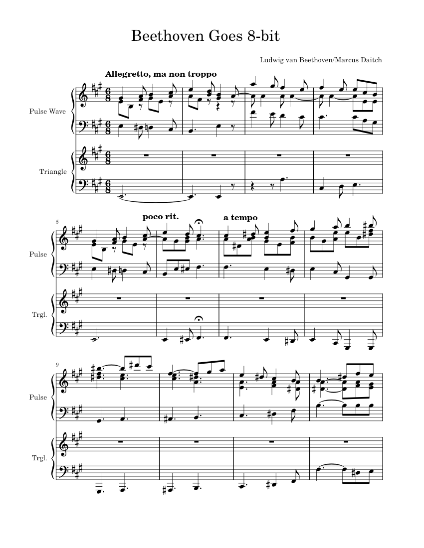 Beethoven Goes 8-bit Sheet music for Synthesizer (Mixed Ensemble ...