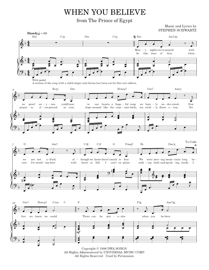 Play Official version of When You Believe (From The Prince Of Egypt ...
