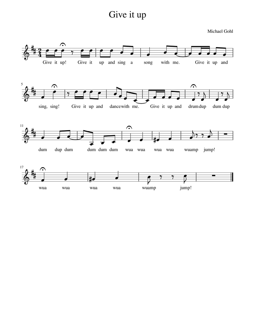 Give it up Sheet music for Piano (Solo) | Musescore.com