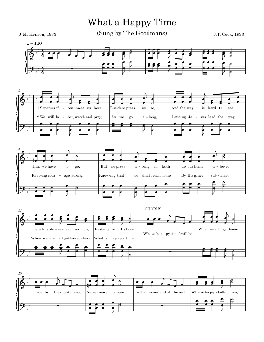 What a Happy Time Sheet music for Piano (SATB) Easy | Musescore.com