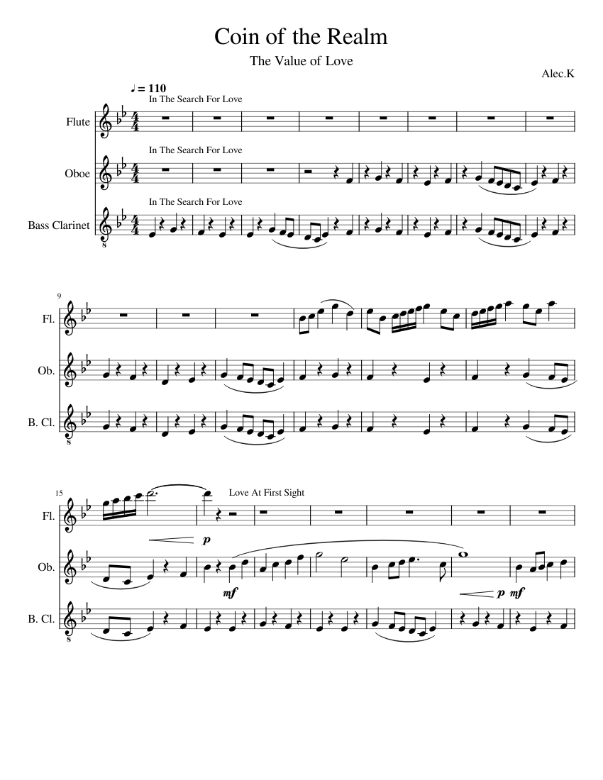 Coin_of_the_Realm Sheet music for Flute, Oboe, Clarinet bass (Mixed ...