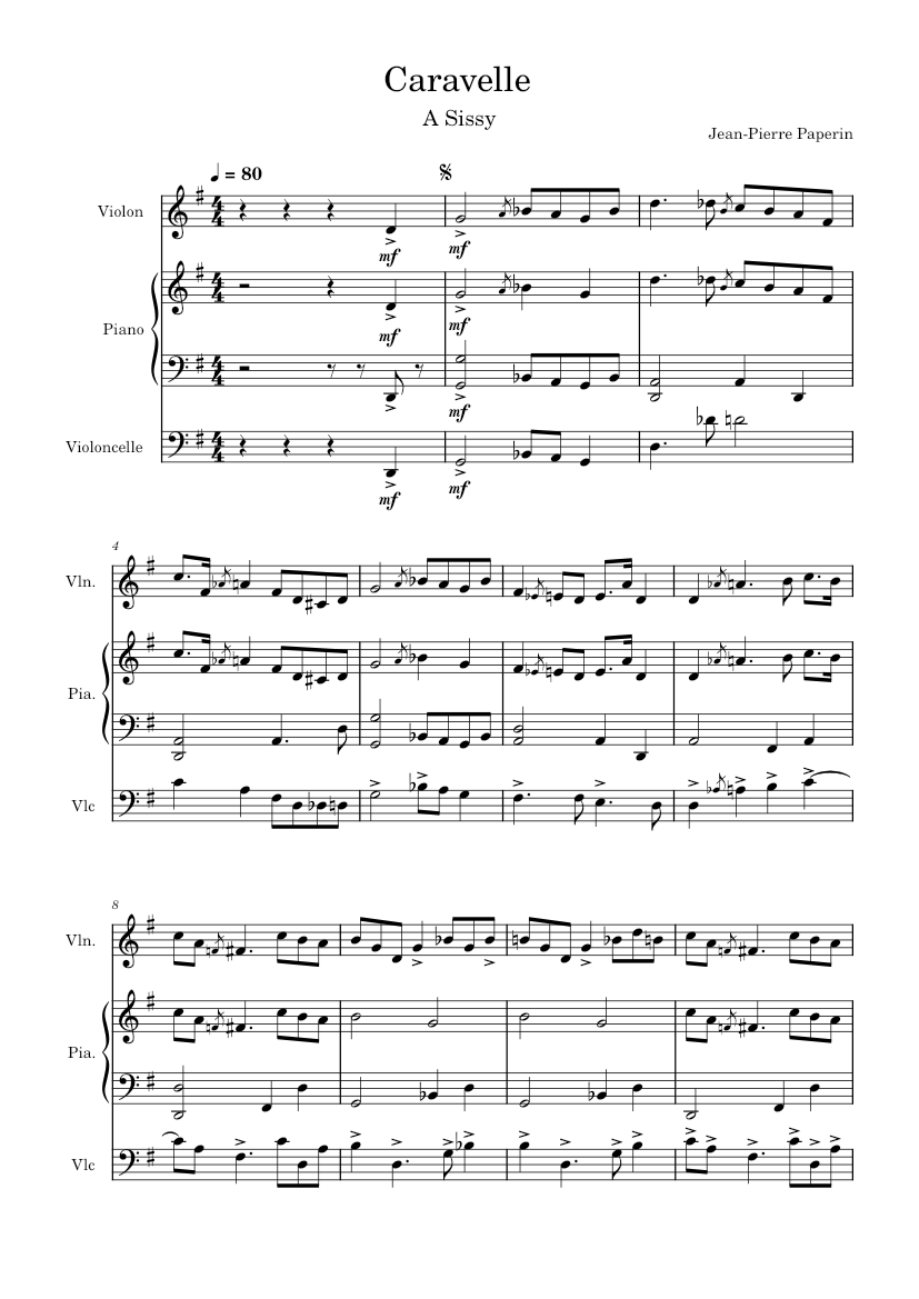 Caravelle.v2 – jpape Sheet music for Piano, Violin, Cello (Piano Trio ...