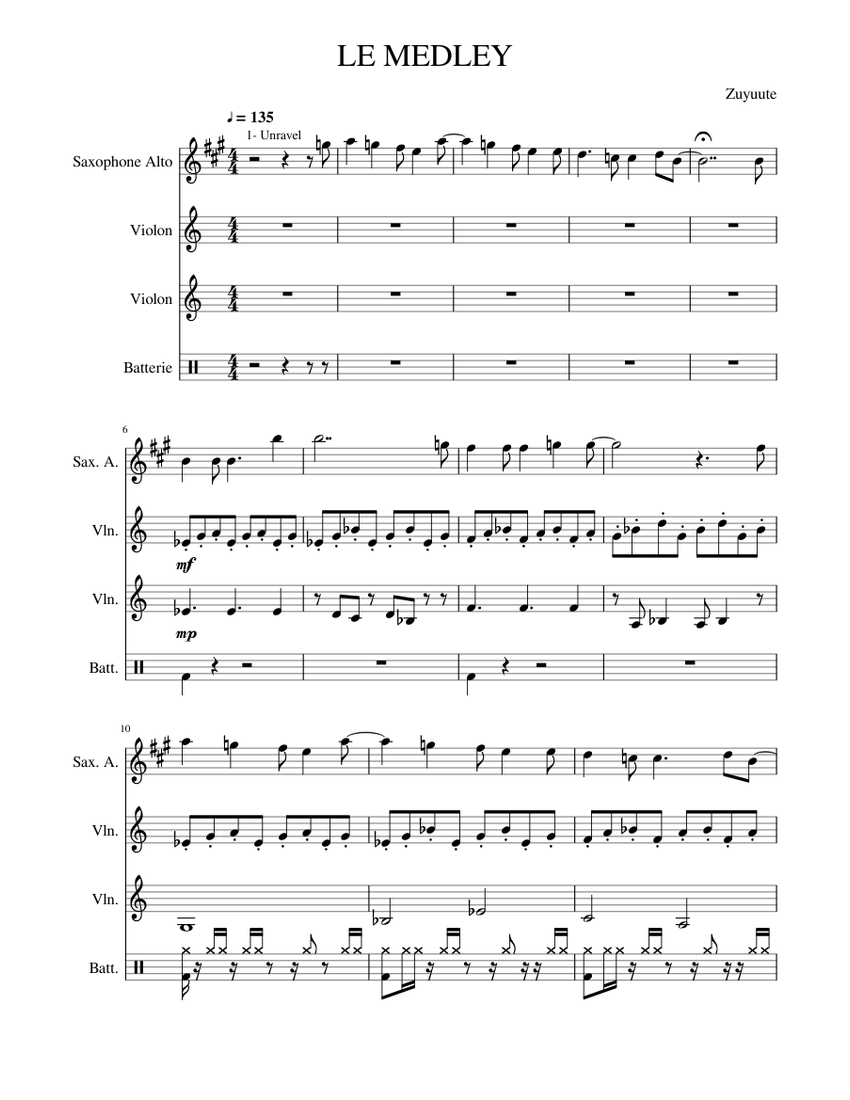 LE MEDLEY - piano tutorial