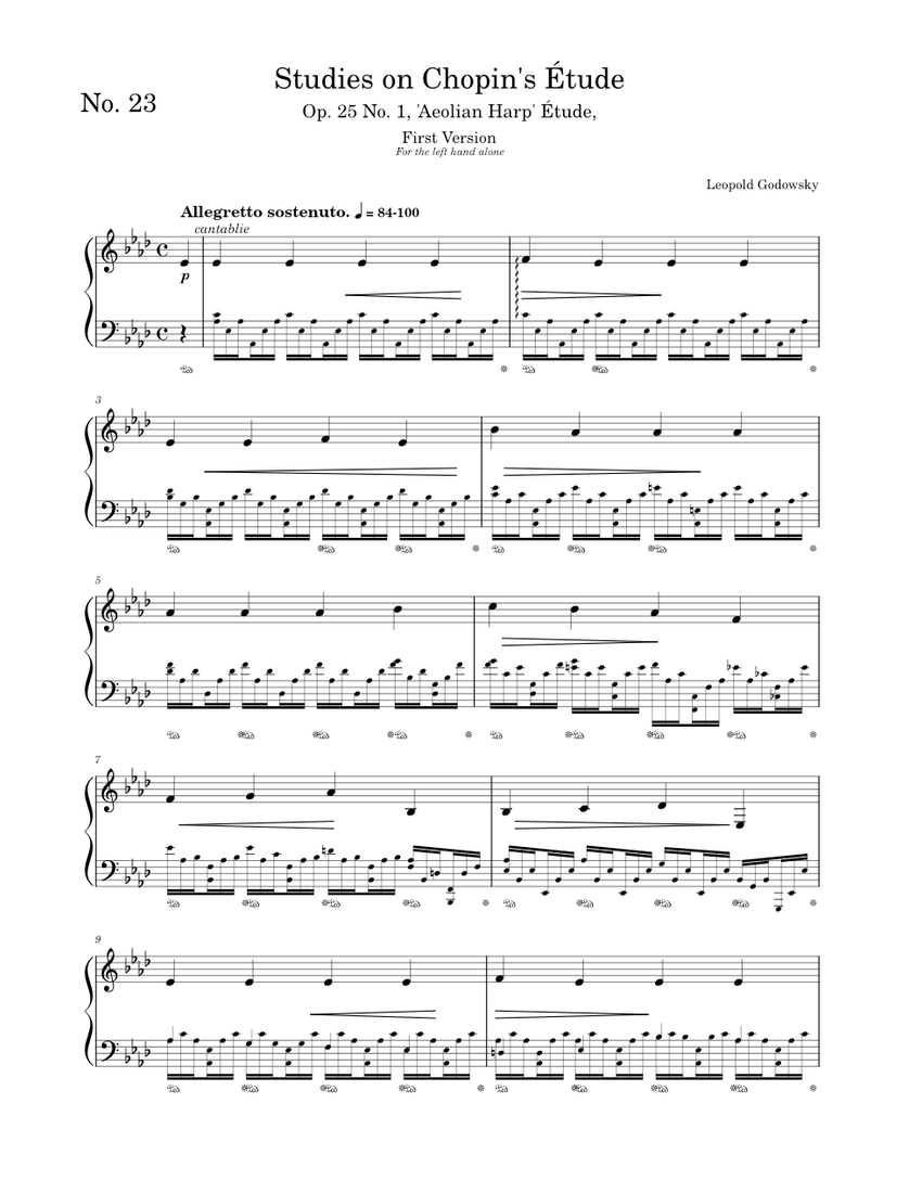 Study No. 23 on Chopin's Étude (Op. 25 No. 1) – Leopold Godowsky Sheet music for Piano (Solo ...