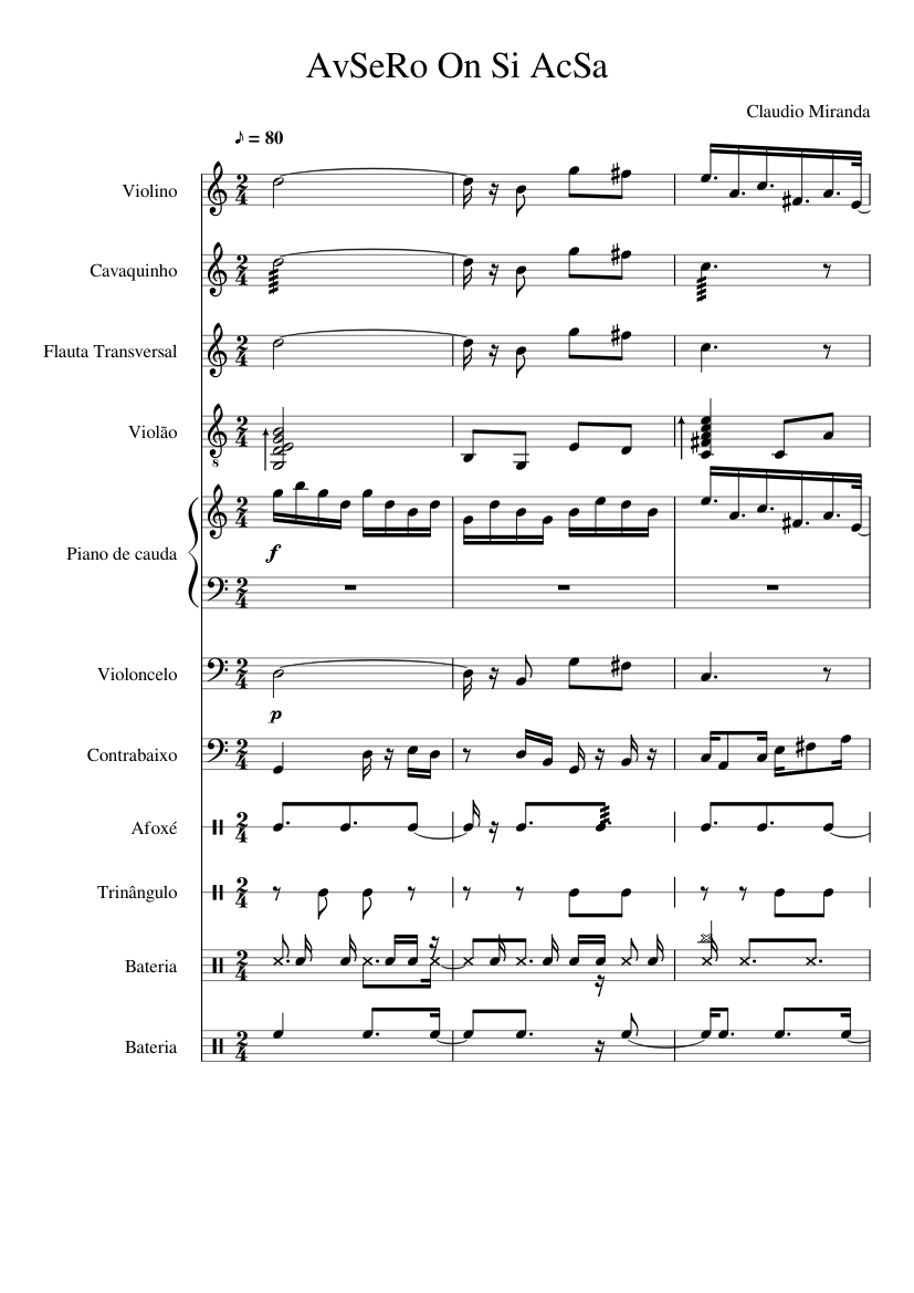AvSeRo On Si AcSa Sheet music for Piano, Flute, Violin, Cello & more ...