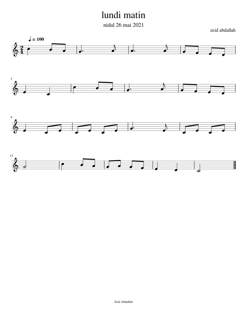 Lundi matin – Misc Children lundi matin Sheet music for Piano (Solo ...