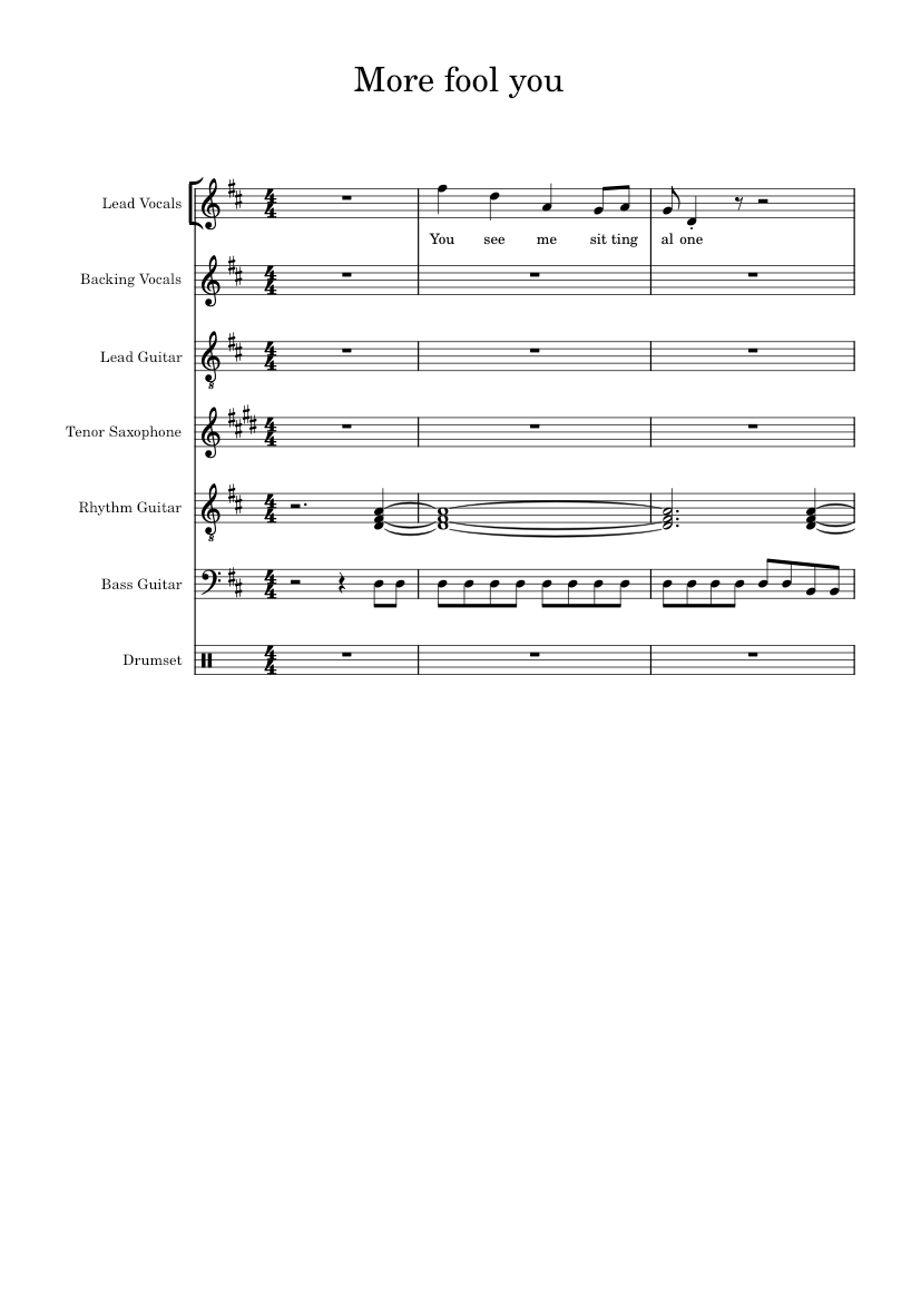 More_fool_you. VOCALOID Sheet music for Piano, Vocals, Saxophone tenor ...
