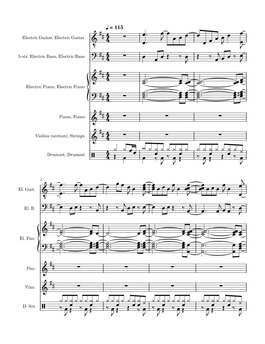 frutiger aero Sheet music for Piano, Guitar, Bass guitar, Drum group ...