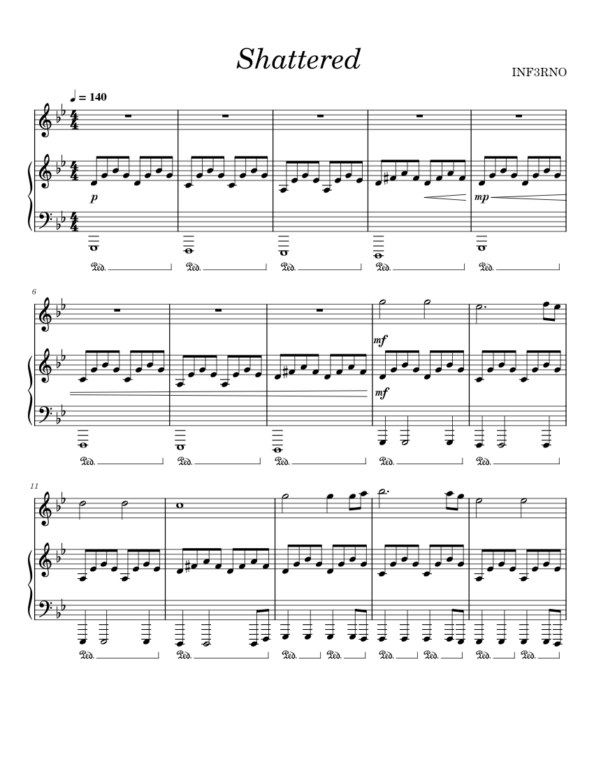 Shattered (Original) Sheet music for Piano (Piano Trio) | Musescore.com