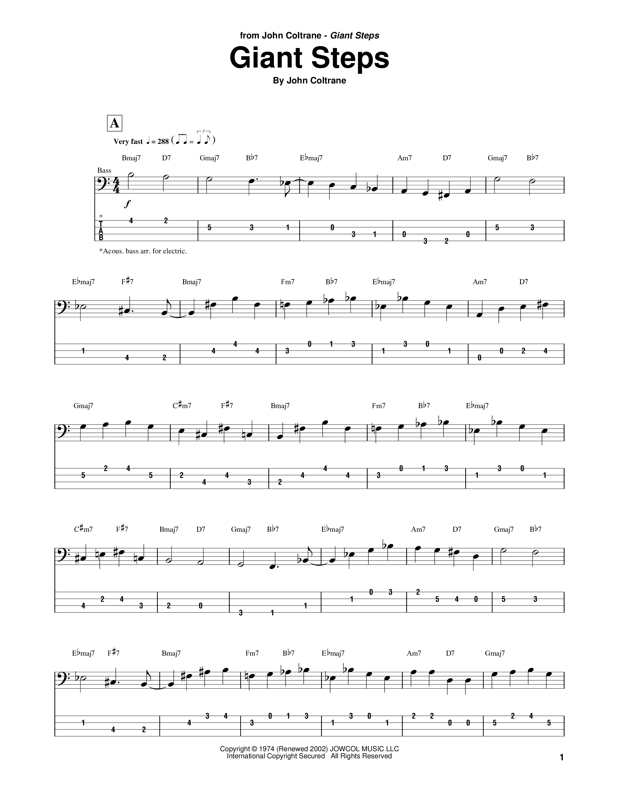 Play Official version of Giant steps Sheet Music by John Coltrane for ...