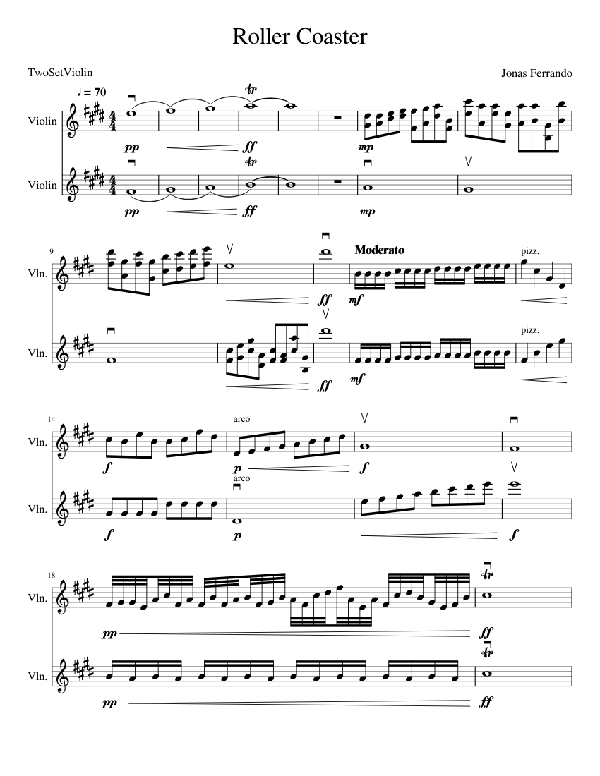 Roller Coaster Sheet music for Violin (String Duet) | Musescore.com