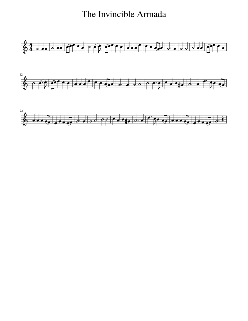 The Invincible Armada Sheet music for Piano (Solo) | Musescore.com