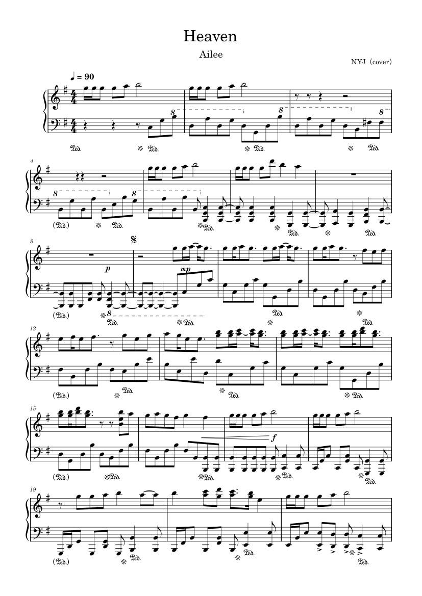 Heaven – Ailee Sheet Music for Piano (Solo) | MuseScore.com