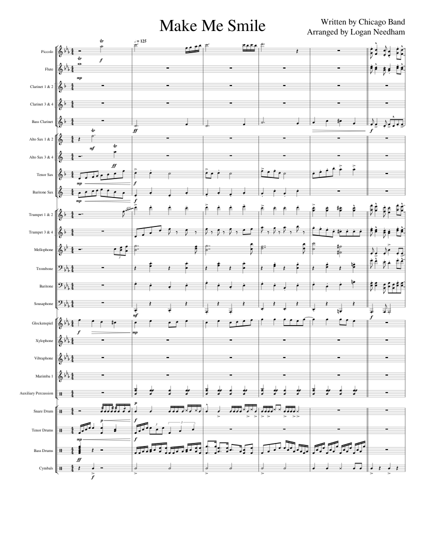 Make Me Smile Sheet music for Trombone, Tuba, Flute piccolo, Flute ...