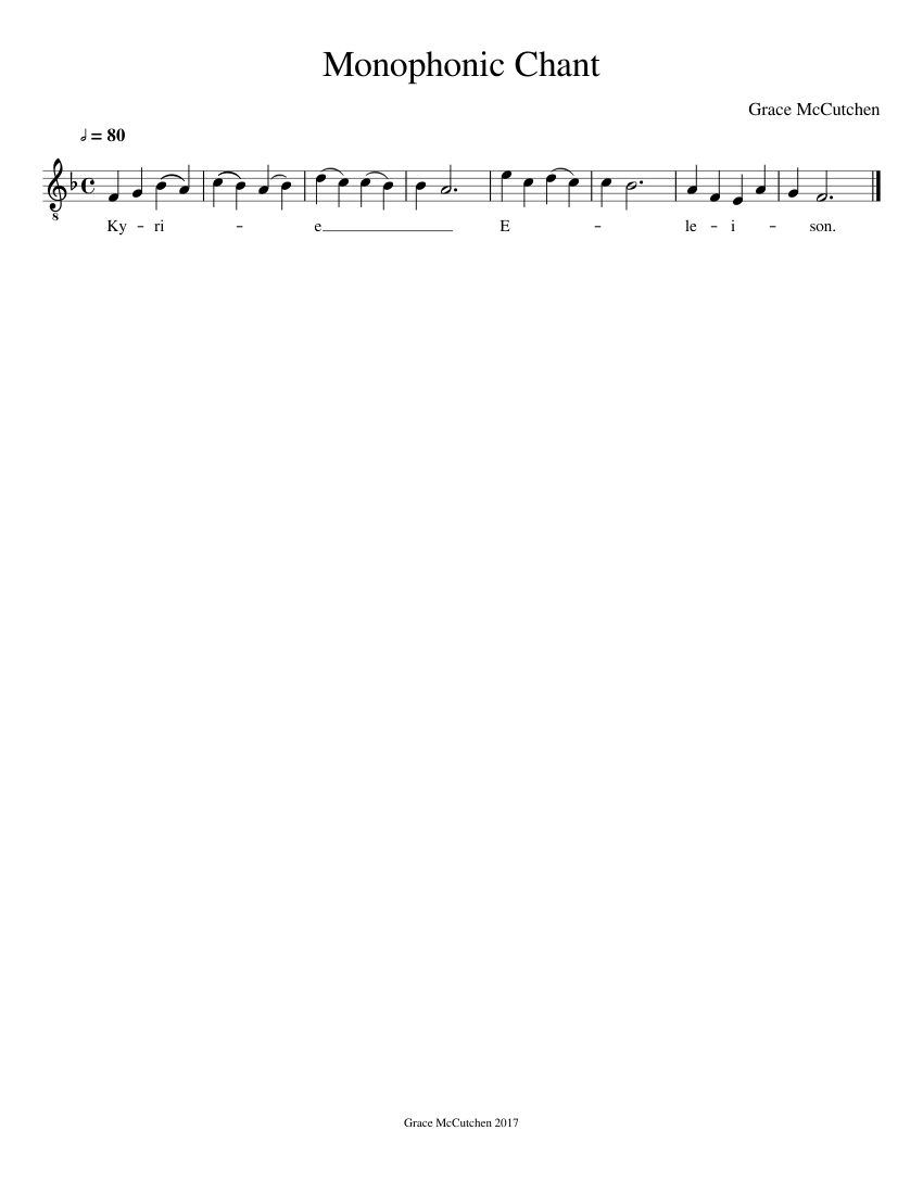 Monophonic Chant Sheet music for Tenor (Solo) | Musescore.com