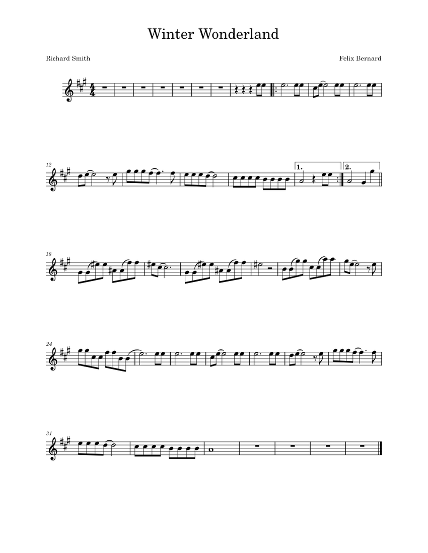 Winter wonderland – Felix Bernard Winter Wonderland Sheet music for ...