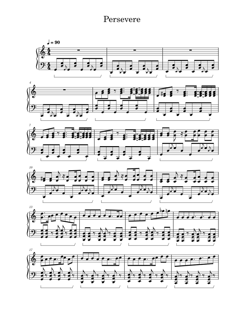 Persevere Sheet music for Piano (Solo) | Musescore.com