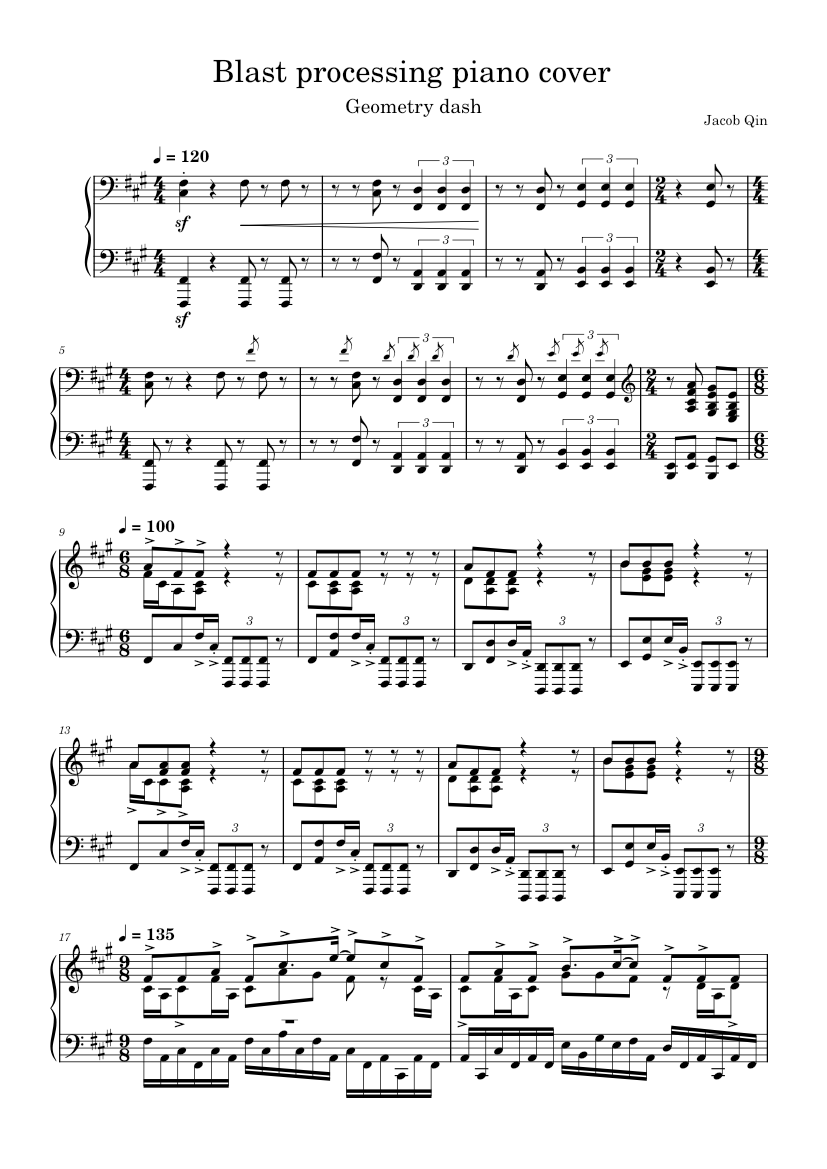 Blast Processing - geometry dash – Waterflame Blast processing piano ...