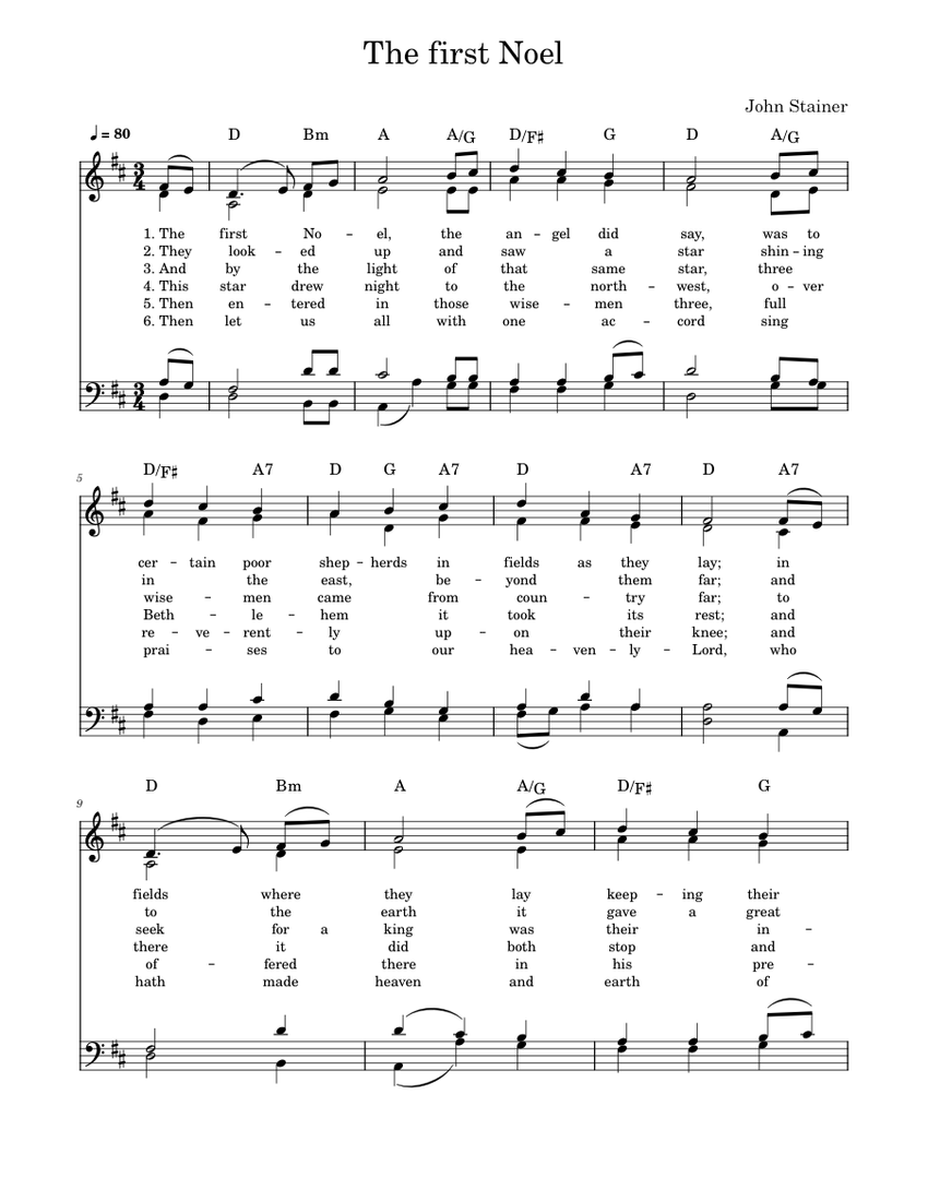 The First Noel - Traditional Sheet music for Vocals (SATB) | Musescore.com