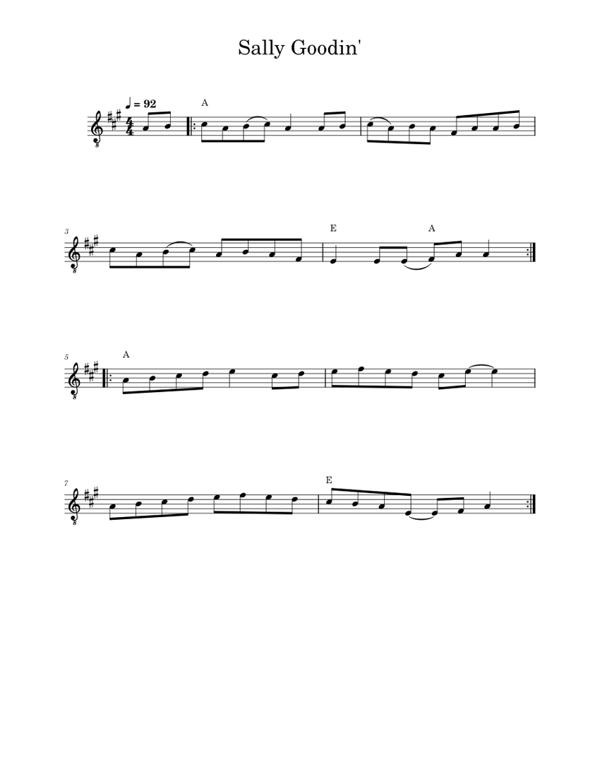 Sally Goodin' – Misc tunes Sally Goodin Sheet music for Guitar (Solo ...