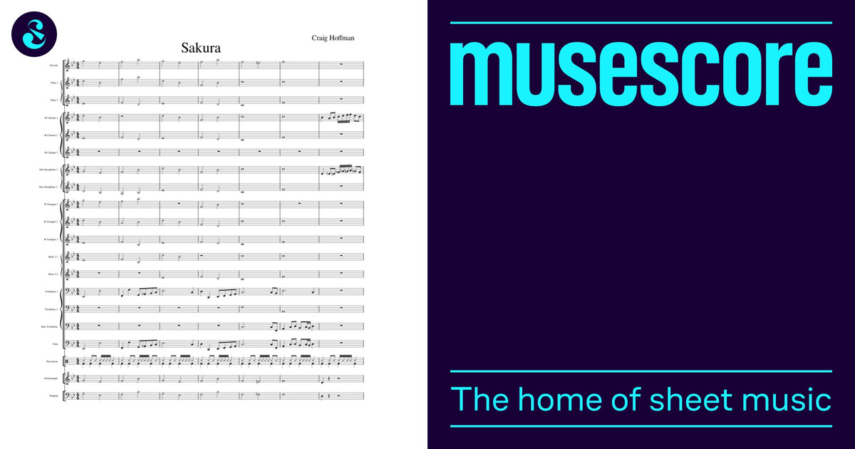 Sakura clip Sheet music for Trombone, Tuba, Flute, Oboe & more ...