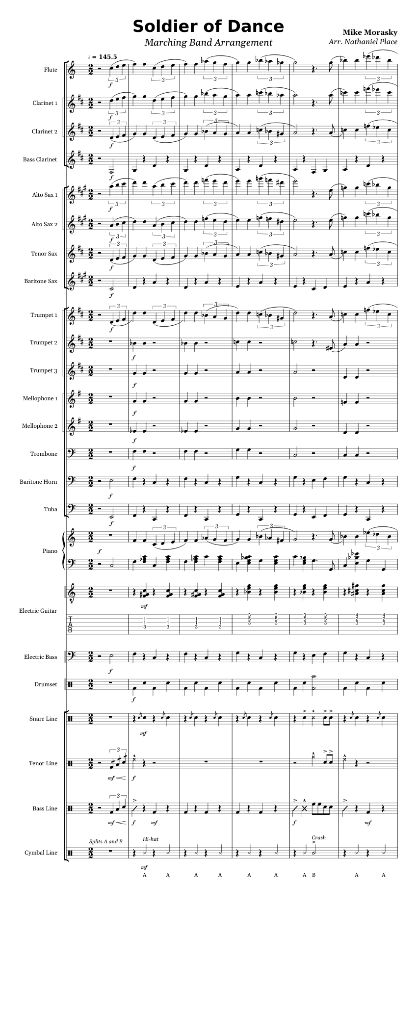 Soldier of Dance - Marching Band Sheet Music and Tab for Piano ...