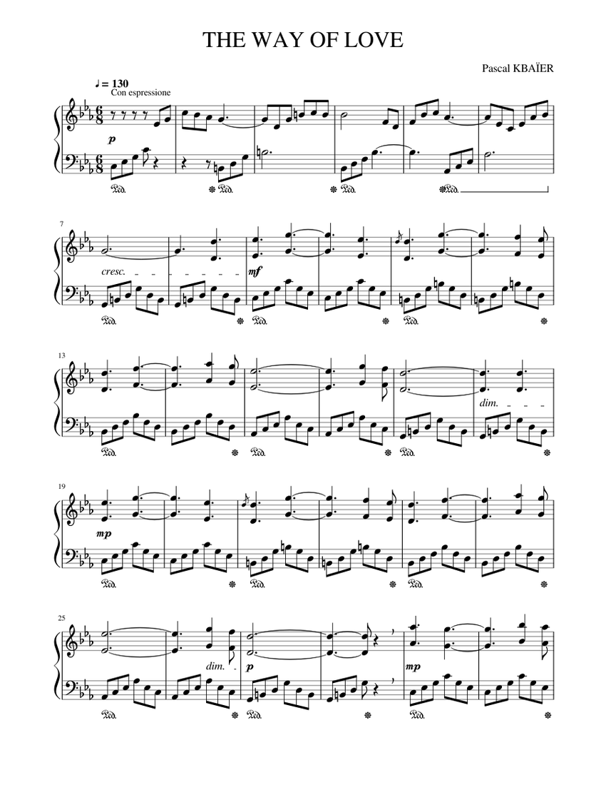 The way of love Sheet music for Piano (Solo) Easy | Musescore.com