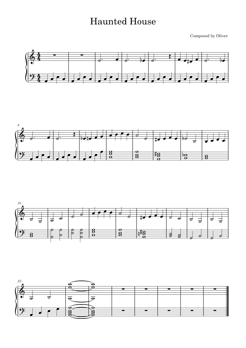 Haunted House Sheet music for Piano (Solo) Easy | Musescore.com