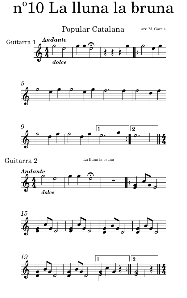 nº10 La lluna la bruna.I-II-III Sheet music for Bouzouki (Solo ...