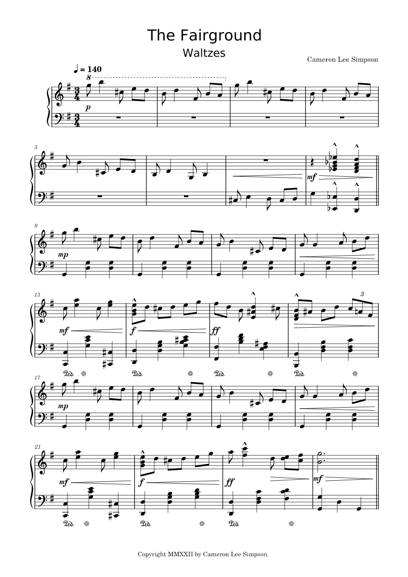 The Fairground Sheet music for Piano (Solo) | Musescore.com