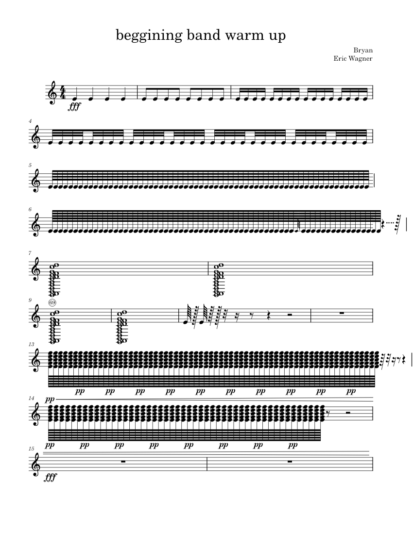 Beginning Band Warm-Up Sheet music for Piano (Piano Four Hand ...
