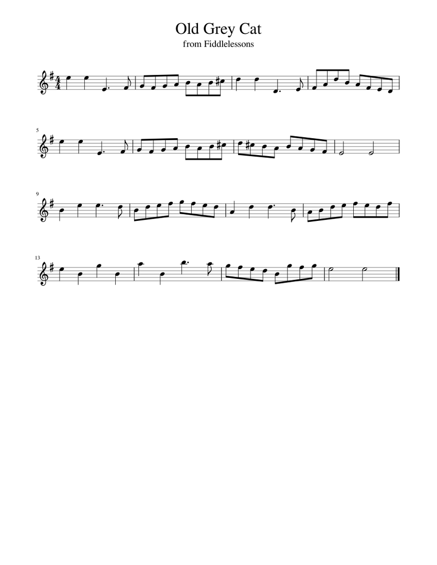 Old Grey Cat Sheet music for Flute (Solo) | Musescore.com