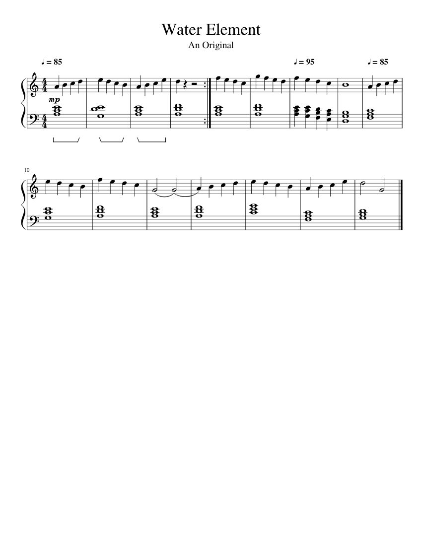Water Element Sheet music for Piano (Solo) | Musescore.com