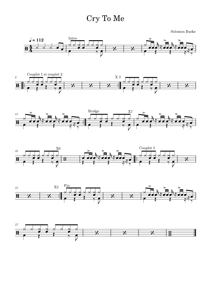 Cry To Me Sheet music for Drum group (Solo) | Musescore.com