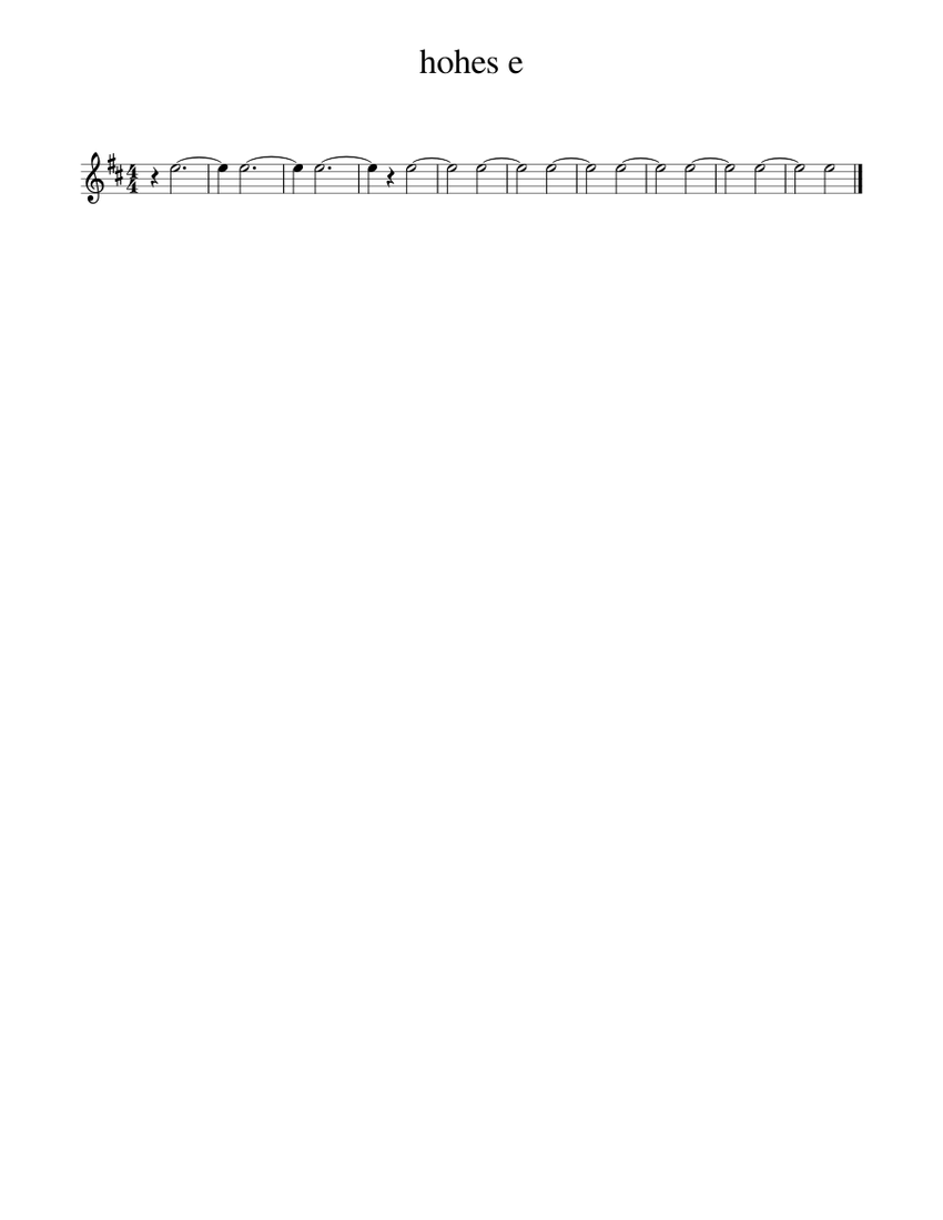 hohes e Sheet music for Trumpet in b-flat (Solo) | Musescore.com