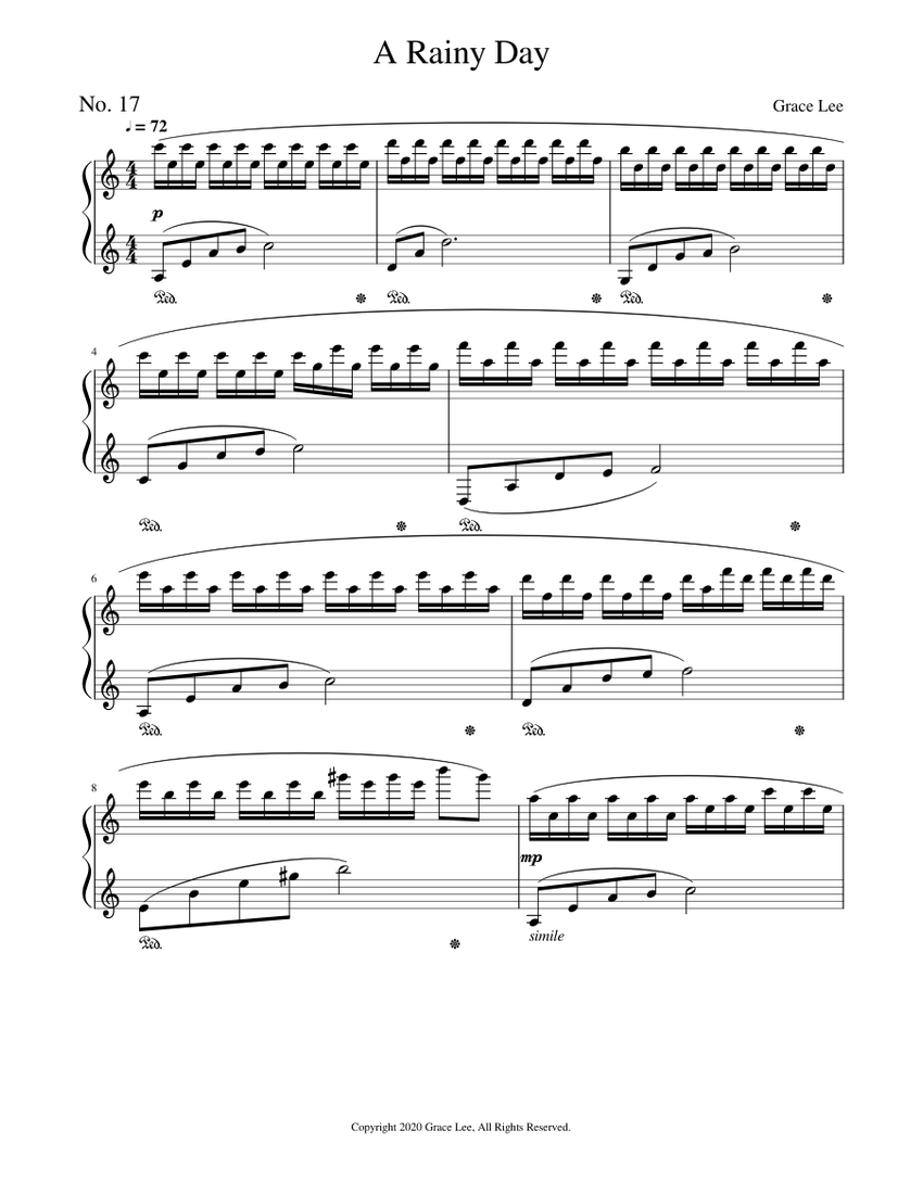 Nature - 4. A Rainy Day Sheet music for Piano (Solo) | Musescore.com