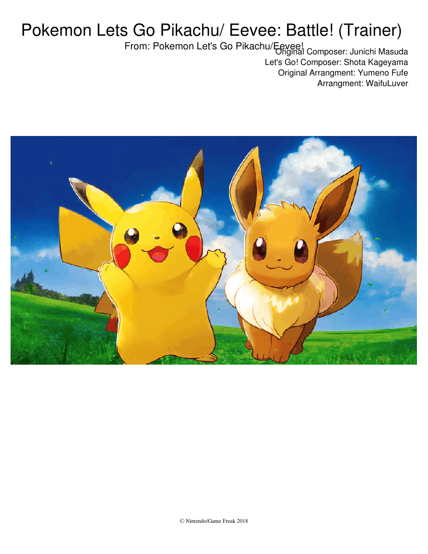 Battle! (Trainer) Pokémon Lets Go Pikachu! & Eevee! Sheet music for ...