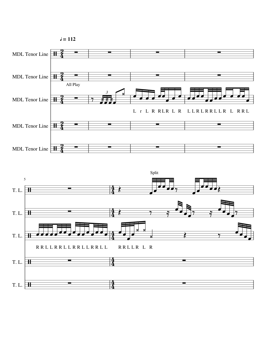SCV 2019 Tenor Feature Sheet music for Tenor drum (Percussion Quintet ...