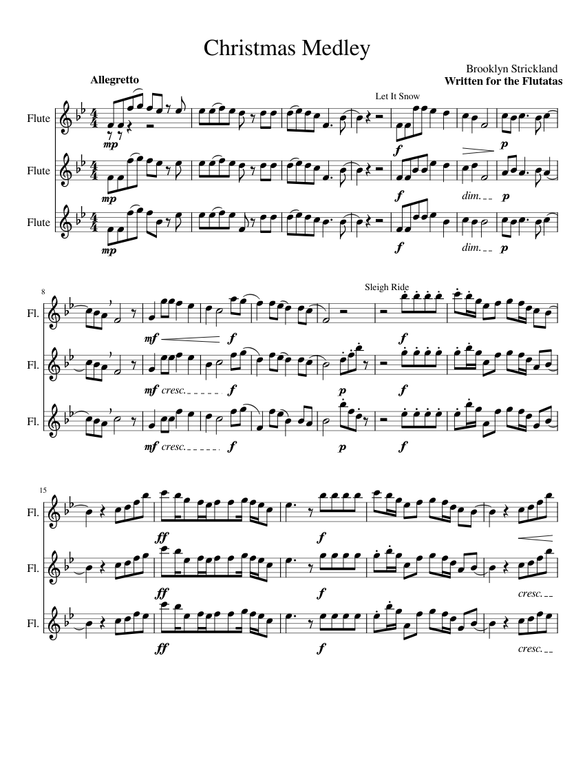 Christmas_Medley Sheet music for Flute (Woodwind Trio) | Musescore.com