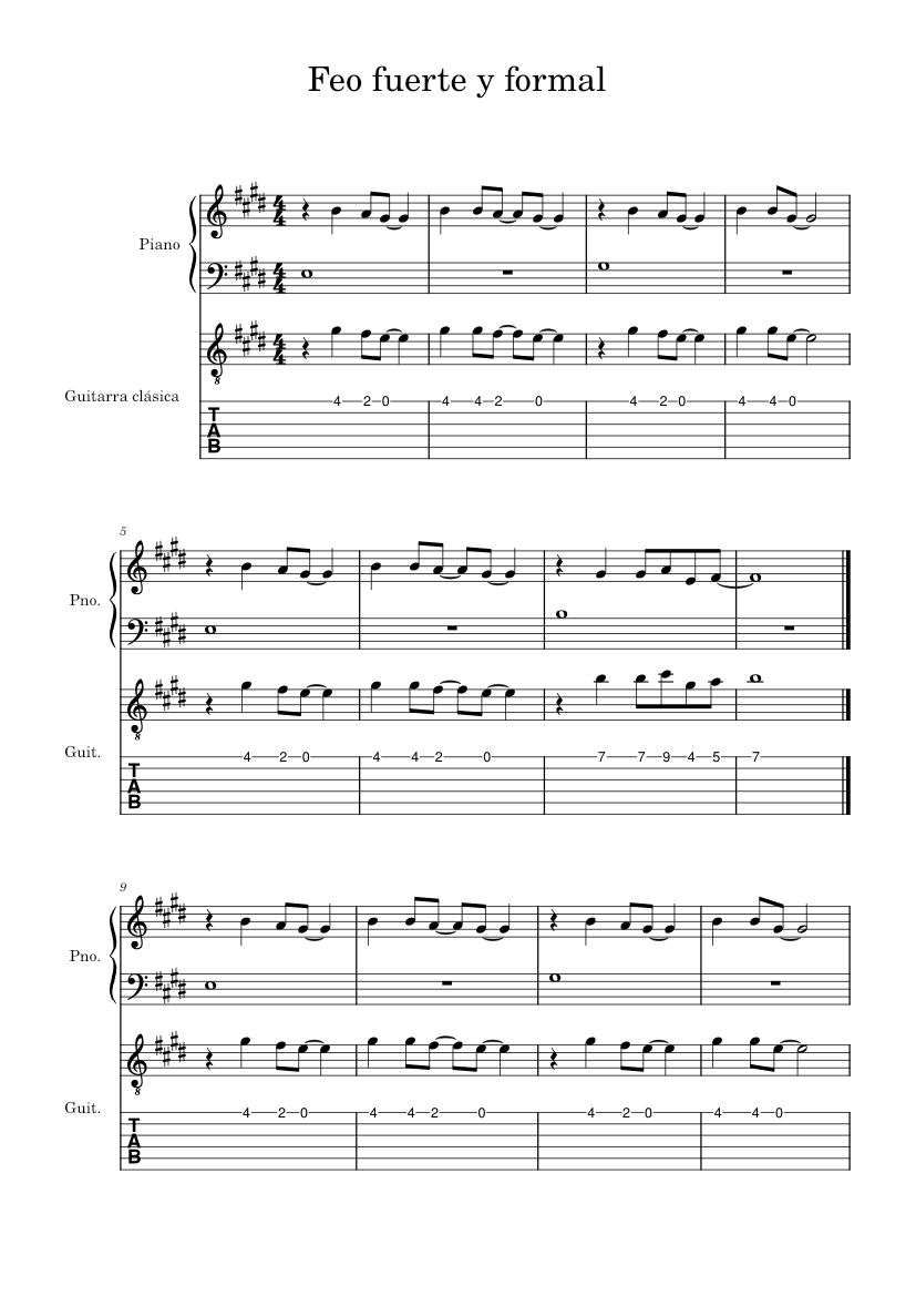 Feo, fuerte y formal – Loquillo Sheet Music for Piano, Guitar (Mixed ...