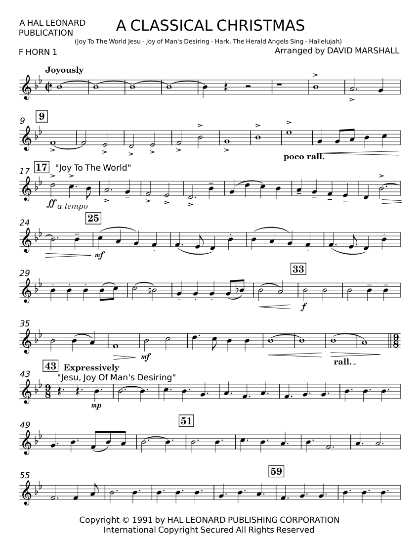 A CLASSICAL CHRISTMAS Sheet music for French horn (Solo) | Musescore.com
