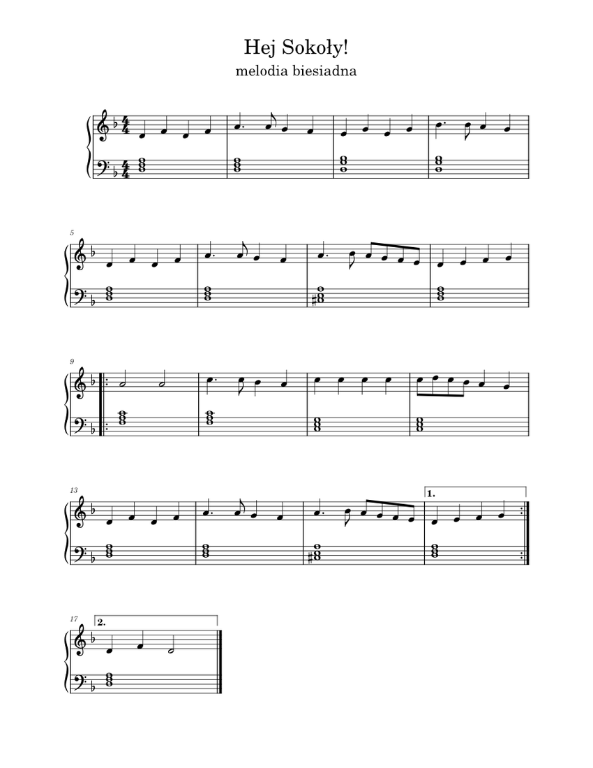 Hej Sokoły! Sheet music for Piano (Solo) Easy | Musescore.com