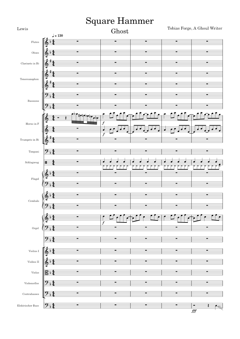 Square hammer – Ghost (Orchestra Version) Sheet music for Piano ...