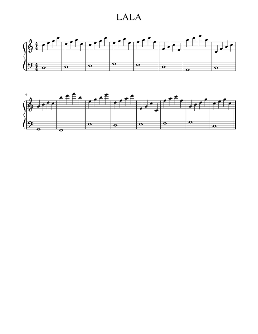 LALA Sheet music for Piano (Solo) | Musescore.com