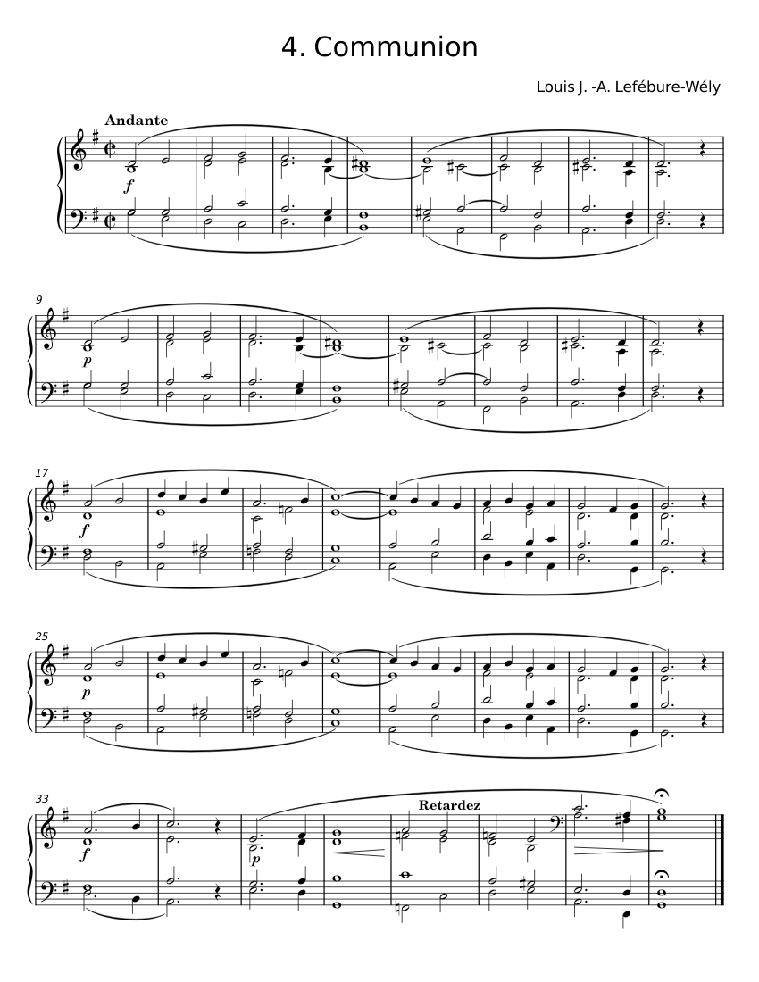 Communion Sheet music for Organ (Solo) | Musescore.com